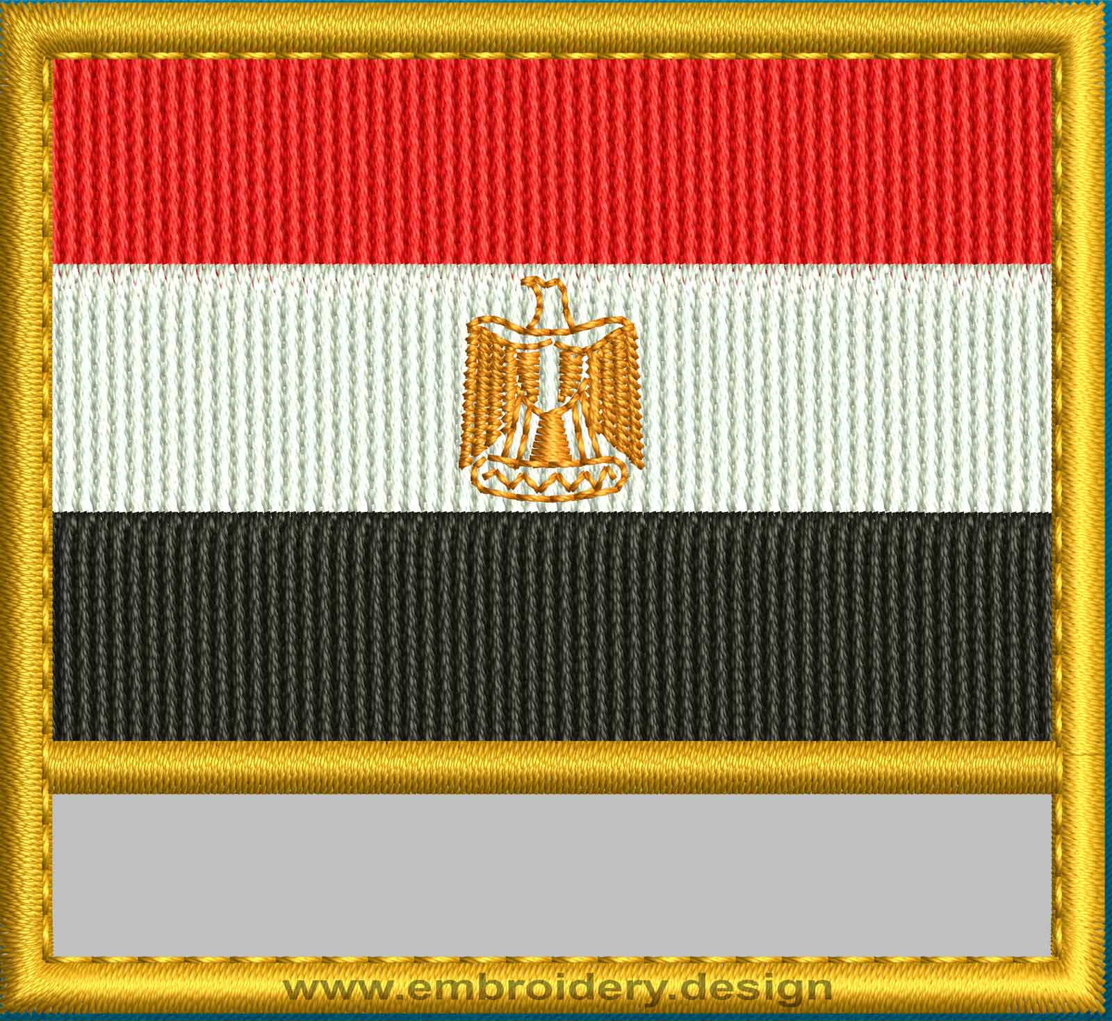 Design embroidery Flag of Egypt with Blank Box and Gold Trim by ...