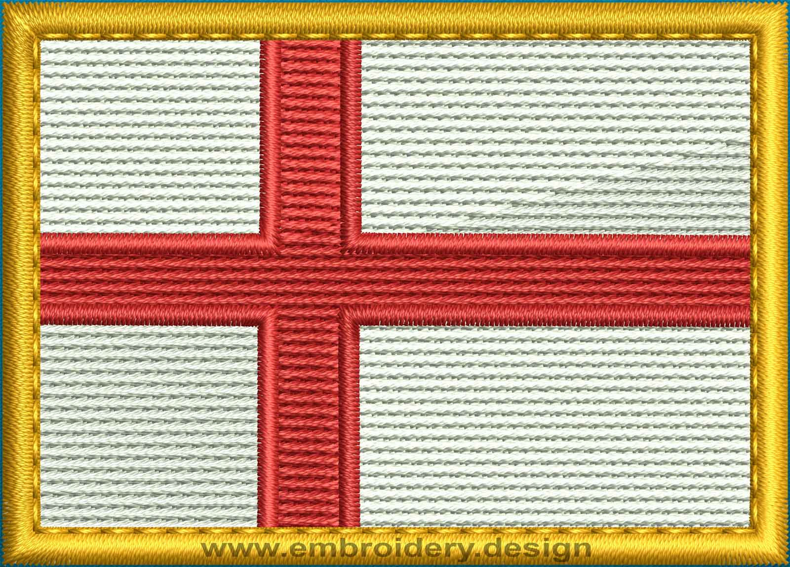 Design embroidery Flag of England Rectangle with Gold Trim by ...