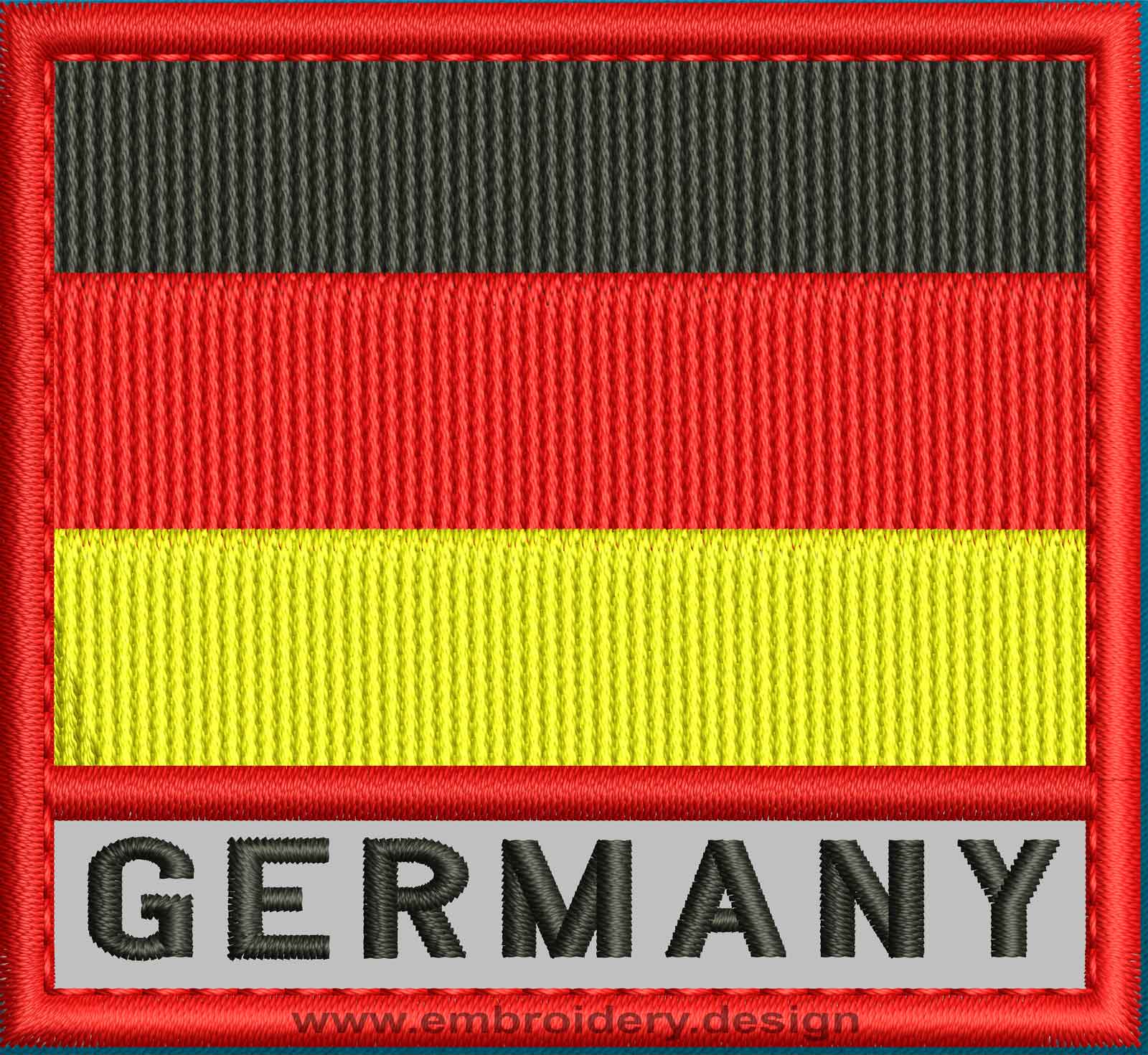 Design embroidery Flag of Germany with Text Caption and Colour Trim by ...