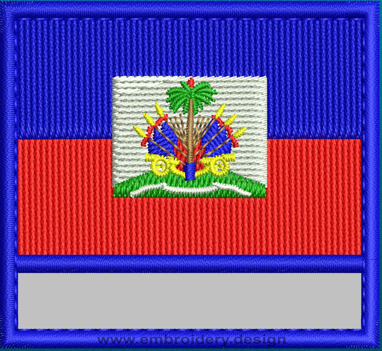 Design embroidery Flag of Haiti with Blank Box and Colour Trim by ...