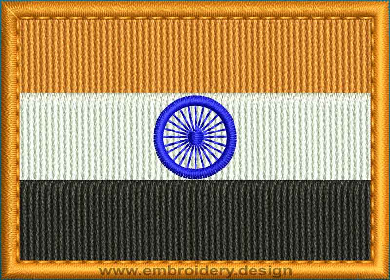 Design embroidery Flag of India Rectangle with Colour Trim by ...