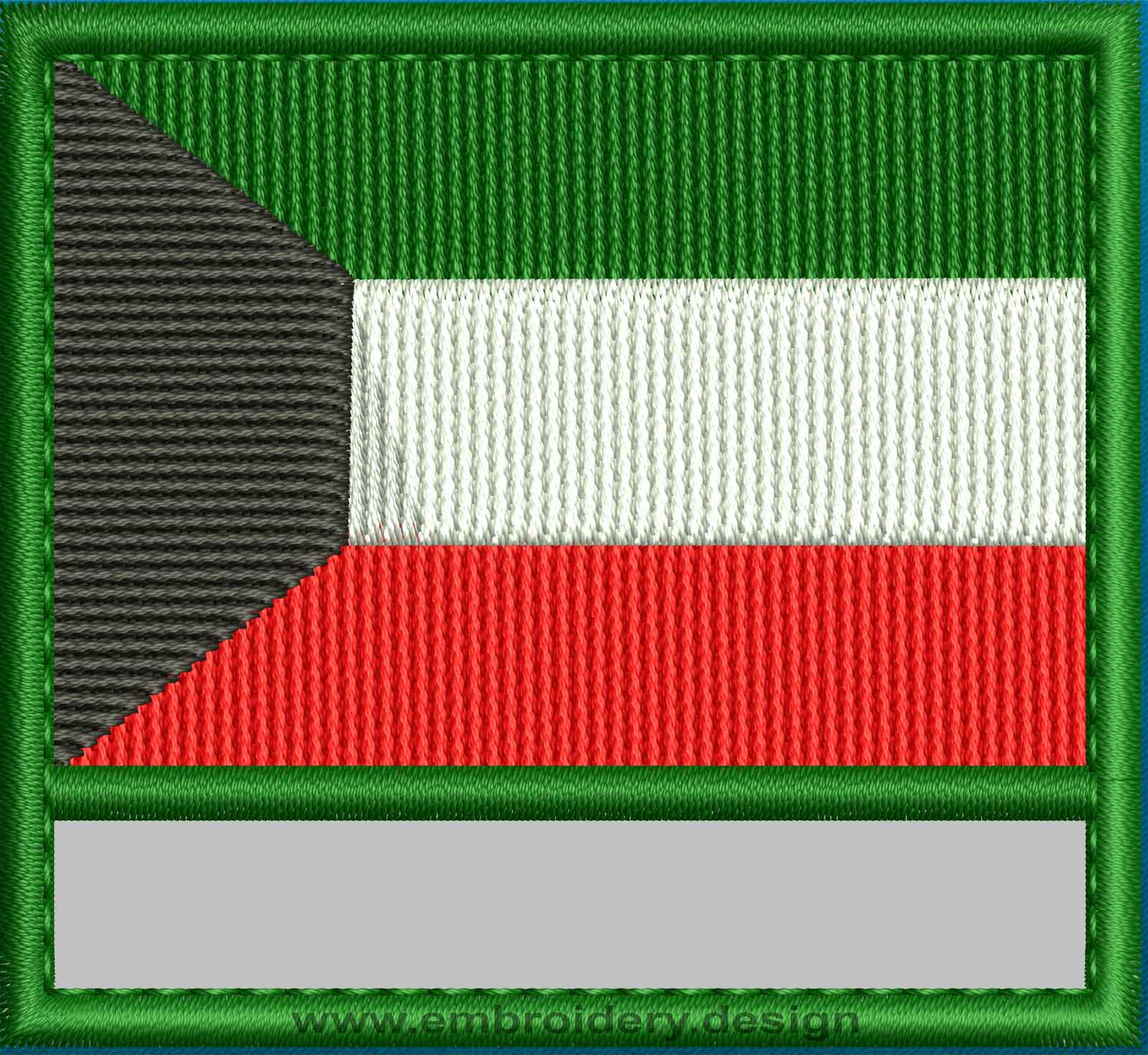 Design embroidery Flag of Kuwait with Blank Box and Colour Trim by ...