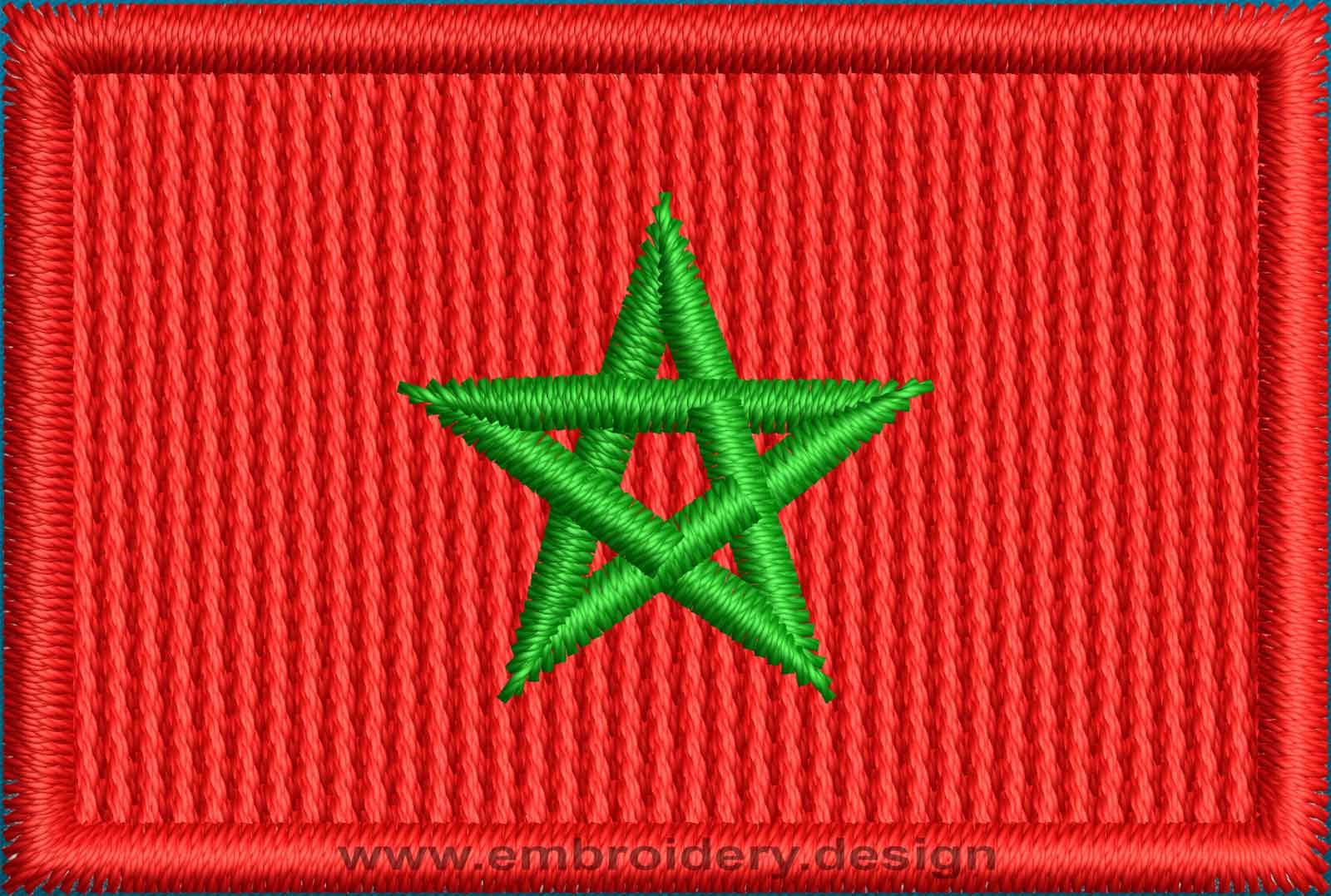 Design embroidery Flag of Morocco Mini with Colour Trim by embroidery ...