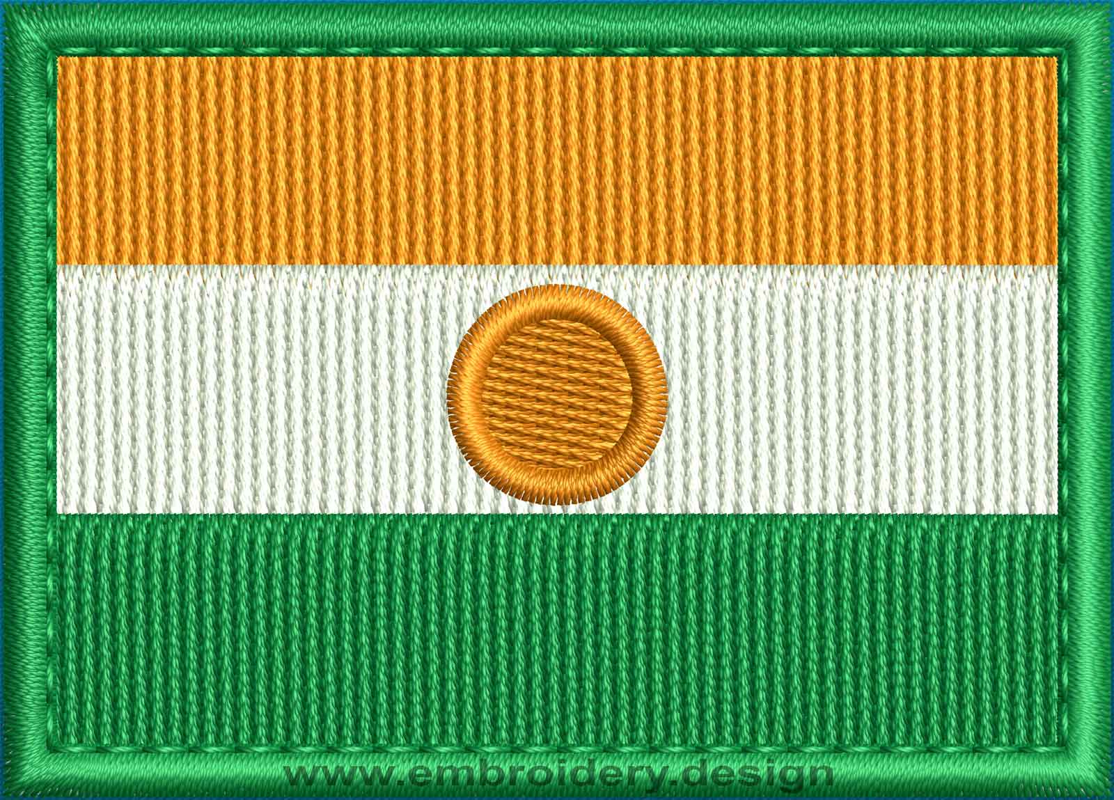 Design embroidery Flag of Niger Rectangle with Colour Trim by ...