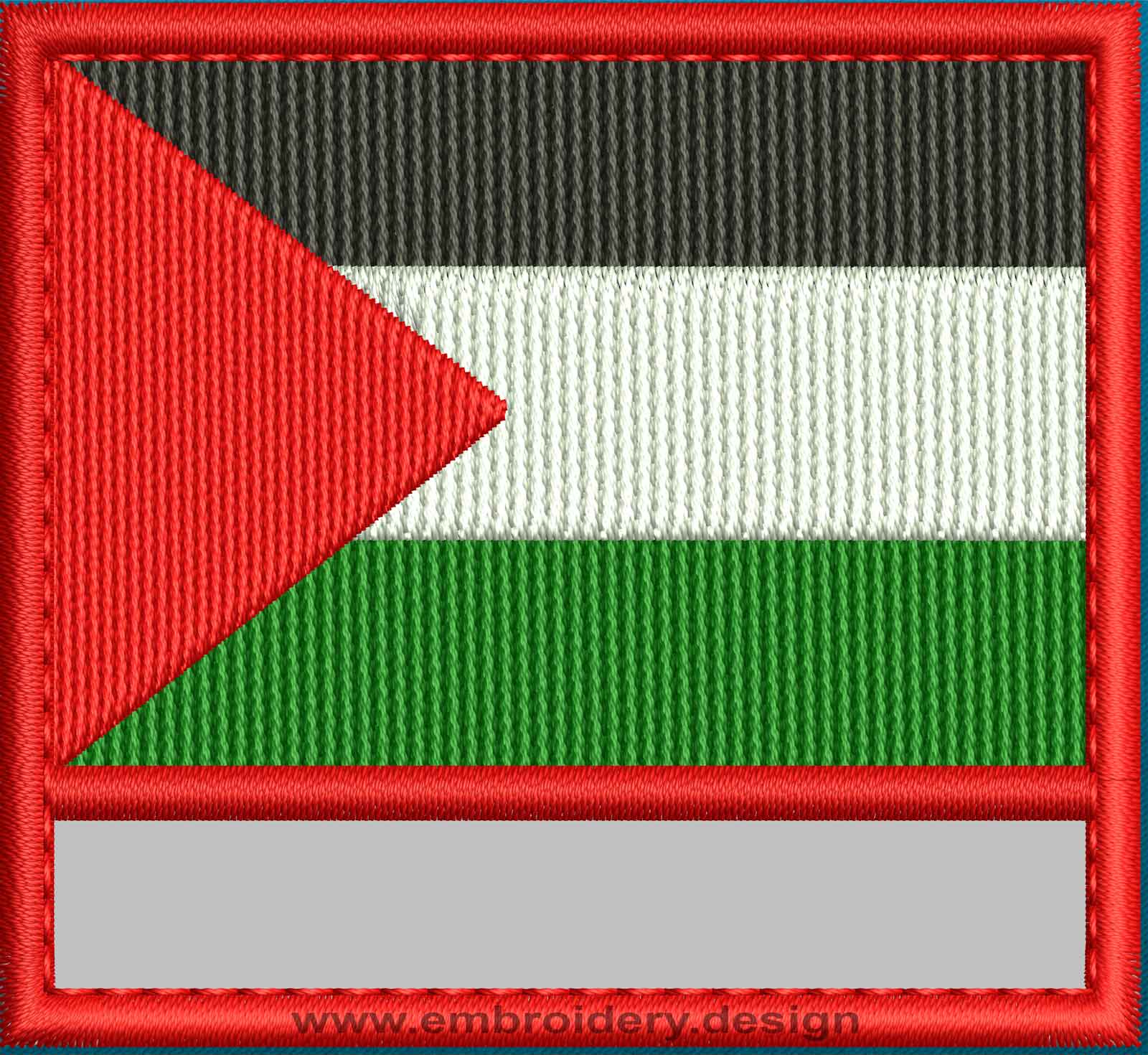 Design embroidery Flag of Palestine with Blank Box and Colour Trim by ...