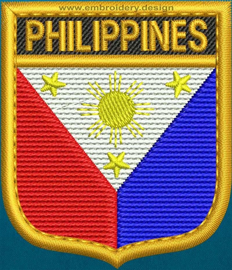Design embroidery Flag of Philippines Shield with Gold Trim by ...