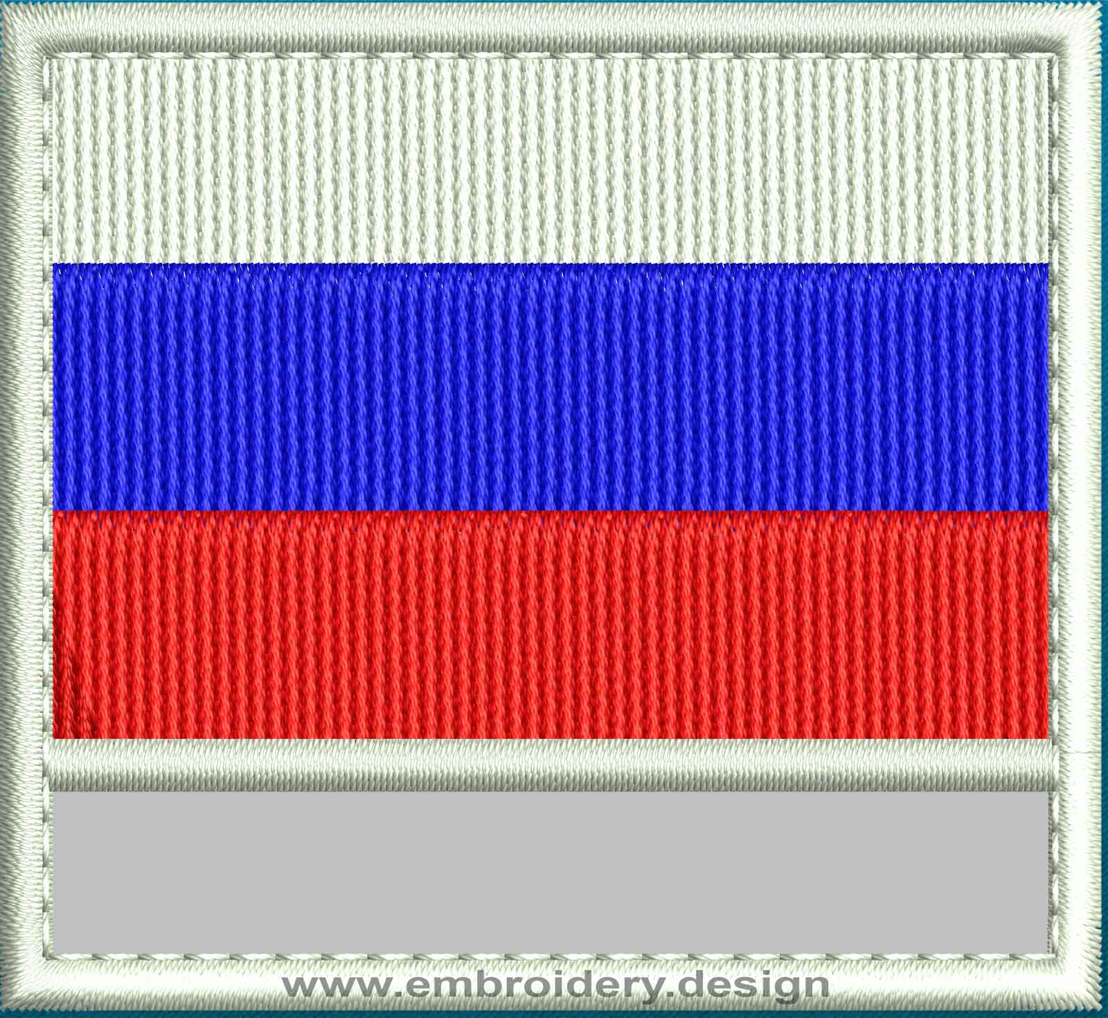 Design embroidery Flag of Russia with Blank Box and Colour Trim by ...