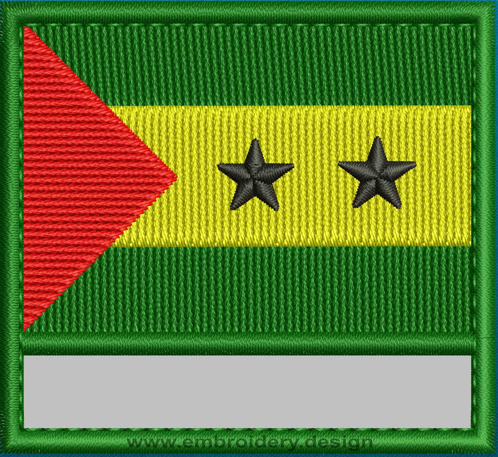 Design embroidery Flag of Sao Tome and Principe with Blank Box and ...