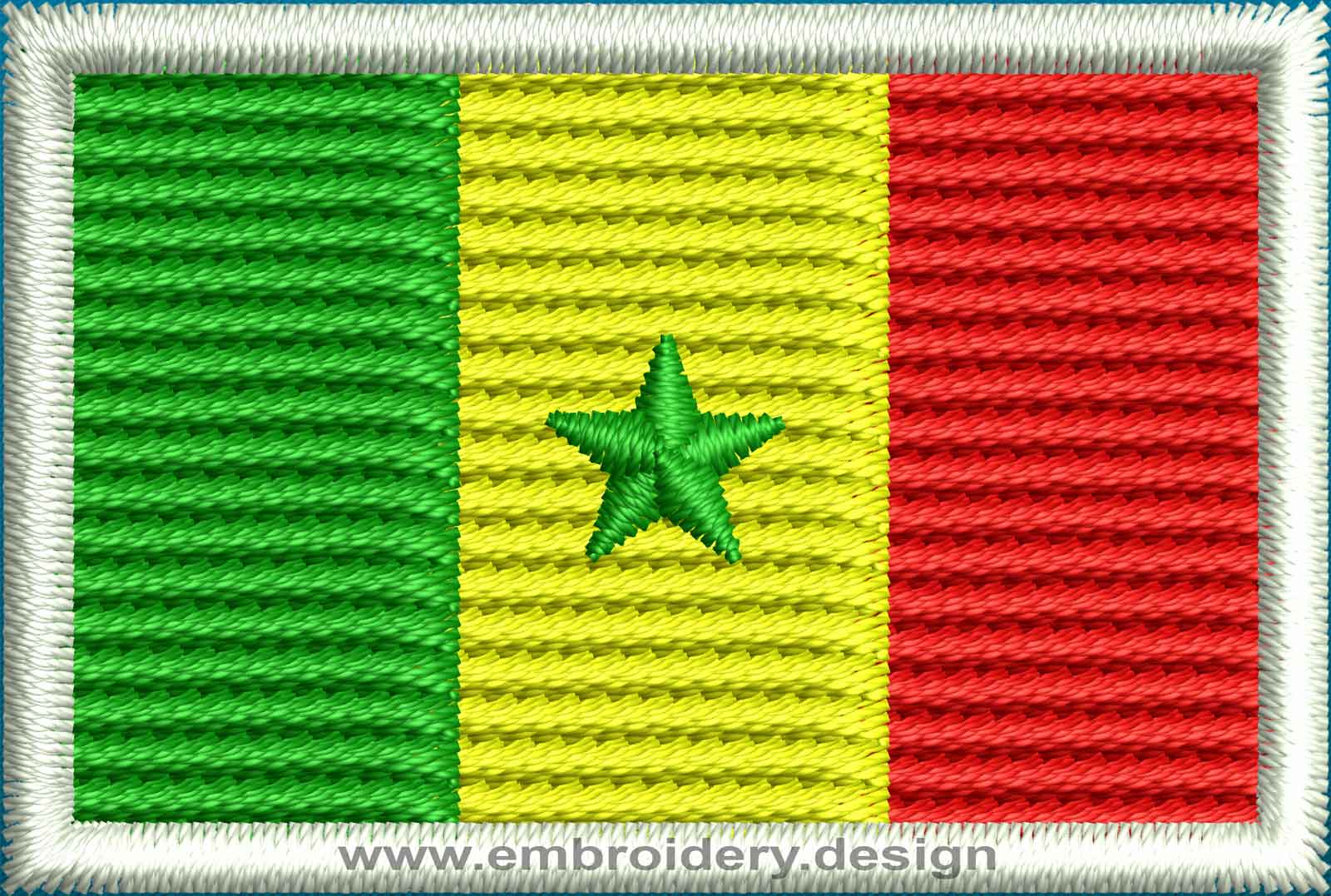 Design embroidery Flag of Senegal Mini with Colour Trim by embroidery ...