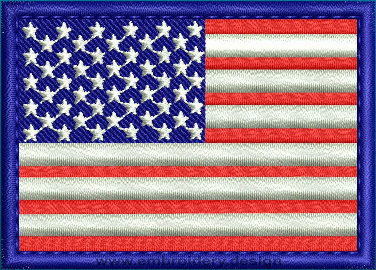 Design embroidery Flag of United States of America Rectangle with ...